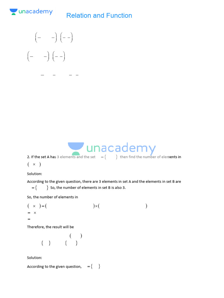 Class 11 Ch 02 Relation and Function | PDF