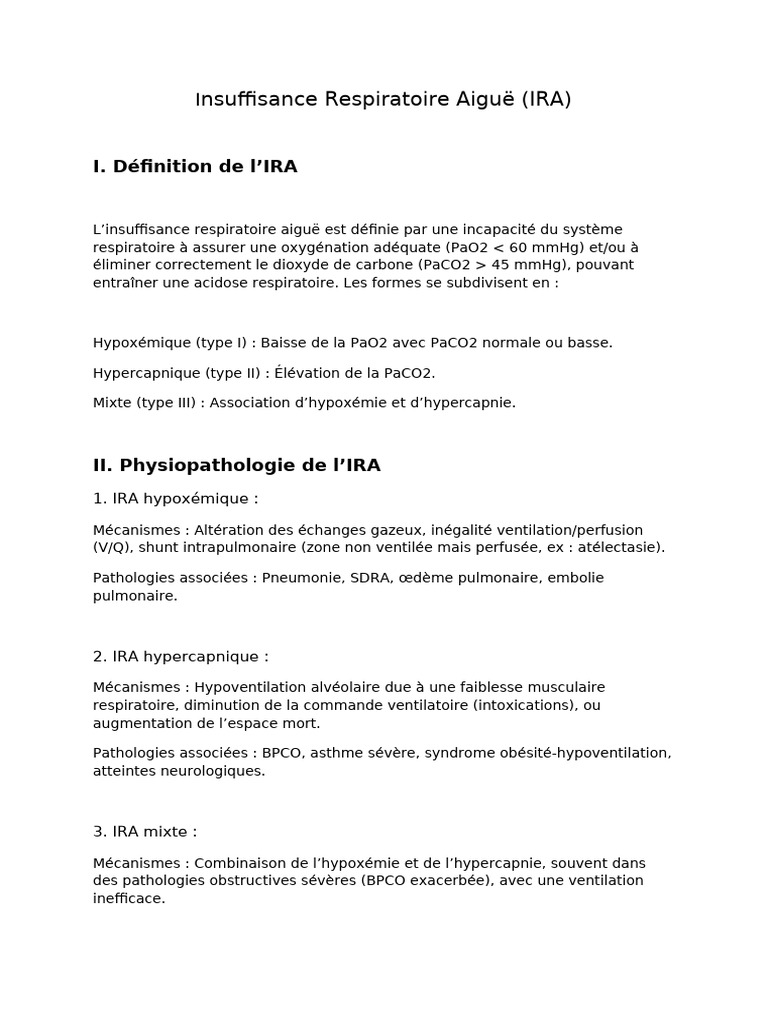 Insuffisance Respiratoire Aiguë | PDF