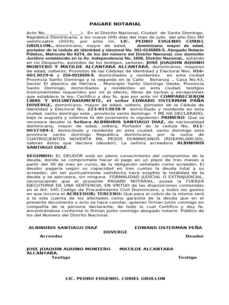 Pagare Notarial | PDF