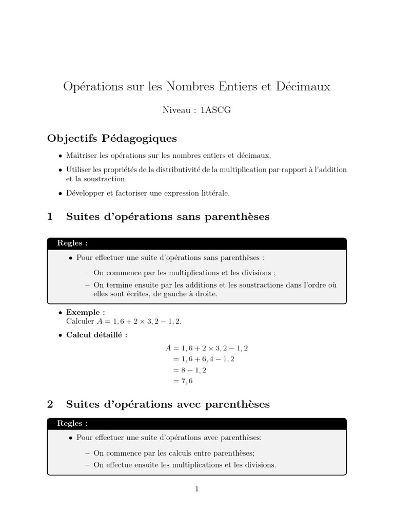 Cours Nombre Decimaux | PDF