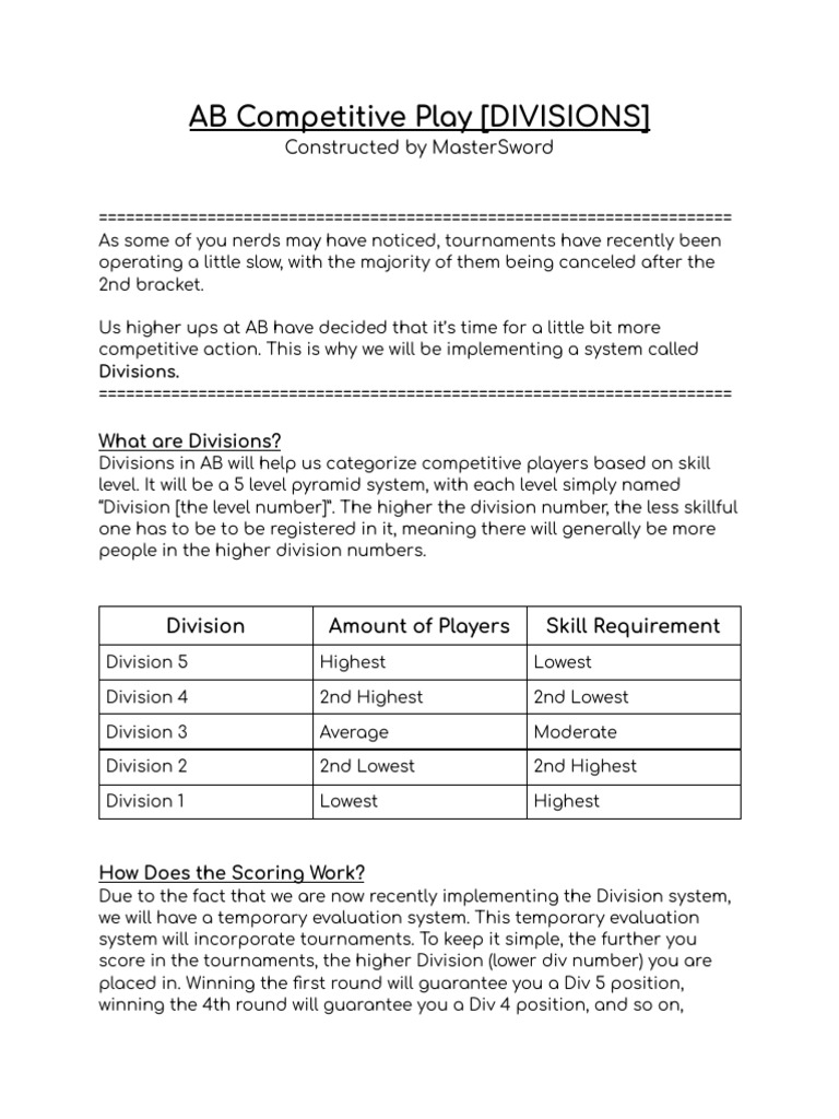 Alternate Battlegrounds Divisions - MasterSword | PDF