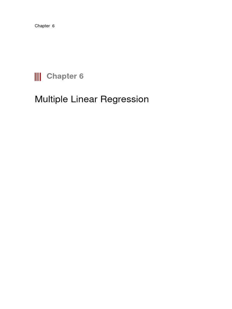 Chapter6 MultipleLinearRegression | PDF