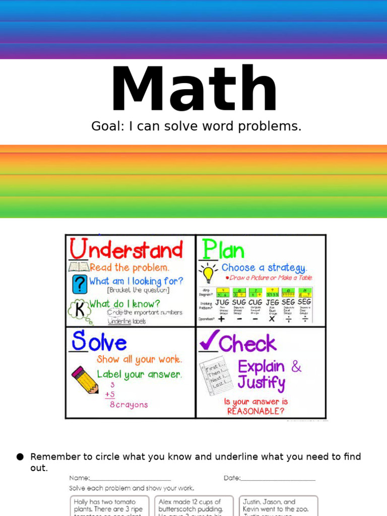 Math Day 4, Week 36 Word Problems Review | PDF