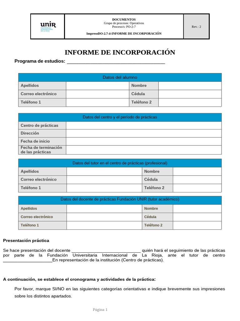 Informe Incorporacion | PDF | Negocios