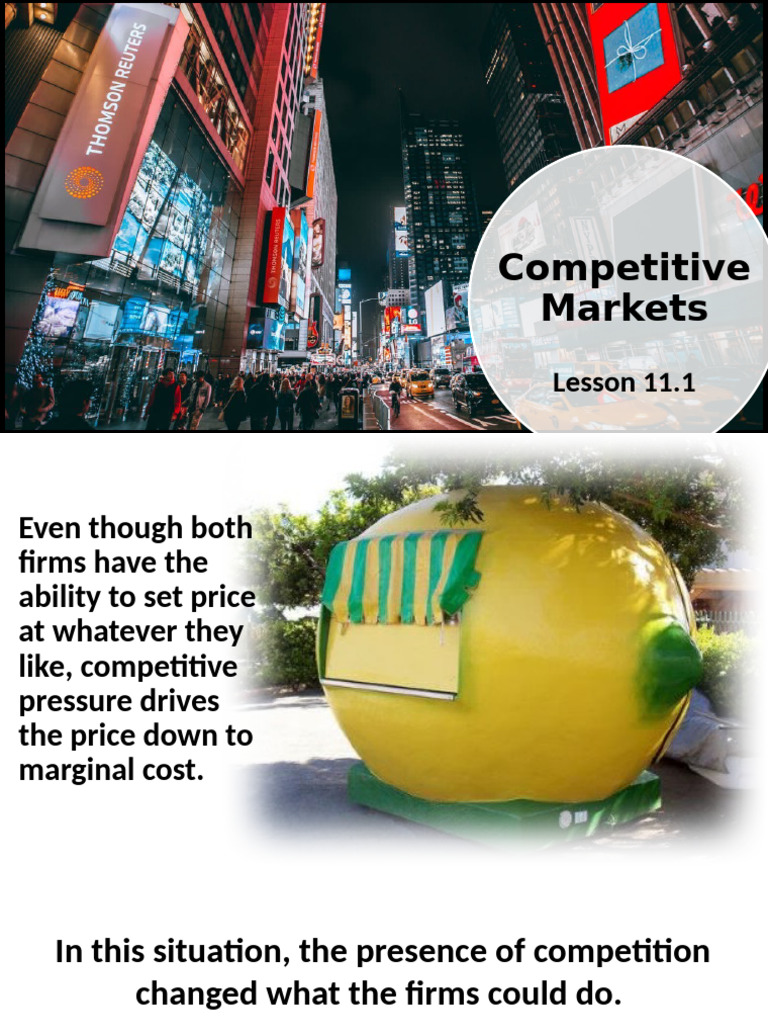 Econ 102 (Intro) Lesson 11.1m - Competitive Markets | PDF