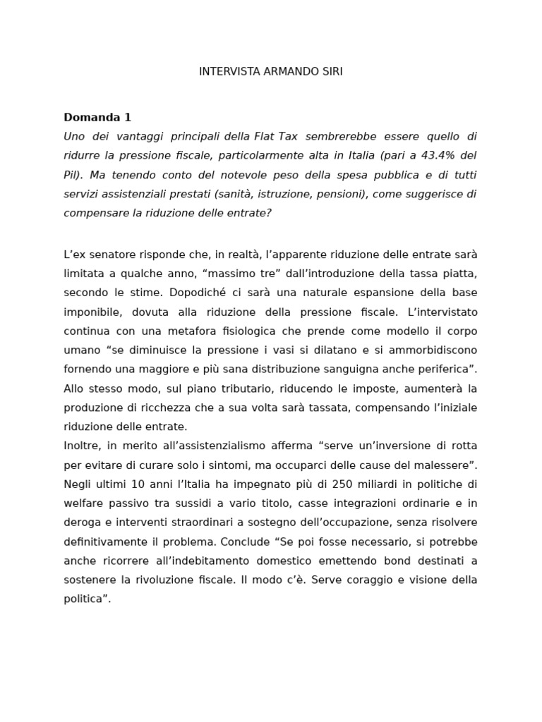 INTERVISTA pt1 | PDF