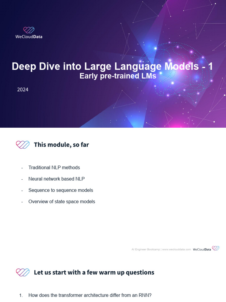 Deep Dive Into Large Language Models - 1: Early Pre-Trained Lms | PDF