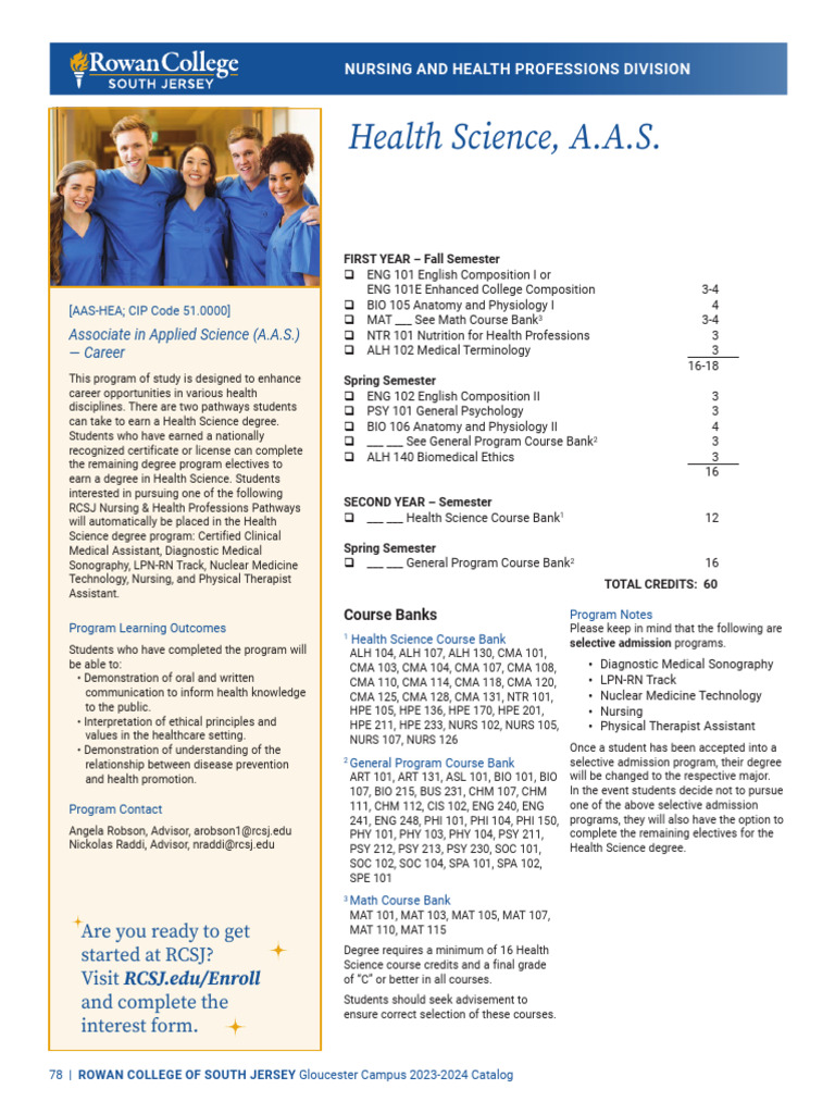Health Science A.A.S. Program Overview | PDF | Nursing | Science ...