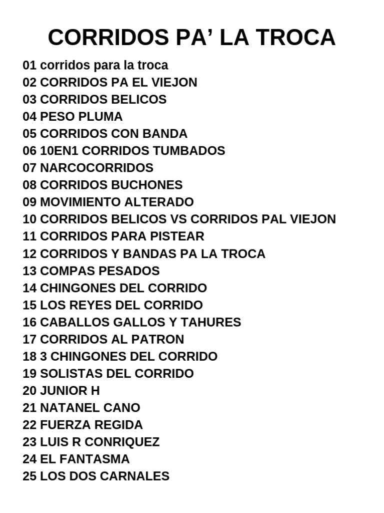 Corridos Pa' La Troca | PDF