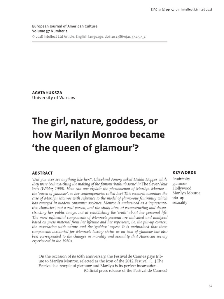 How Marilyn Monroe Became The Queen of Glamour | PDF