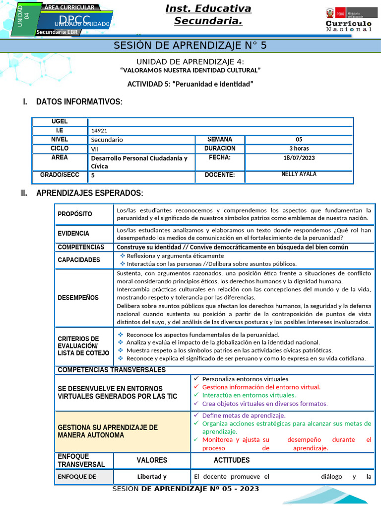 5º DPCC - Ses 5 Uni 4 - Sem 05 | PDF