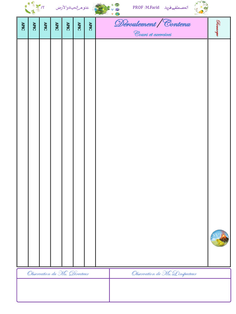 Cahier de Texte SVT | PDF