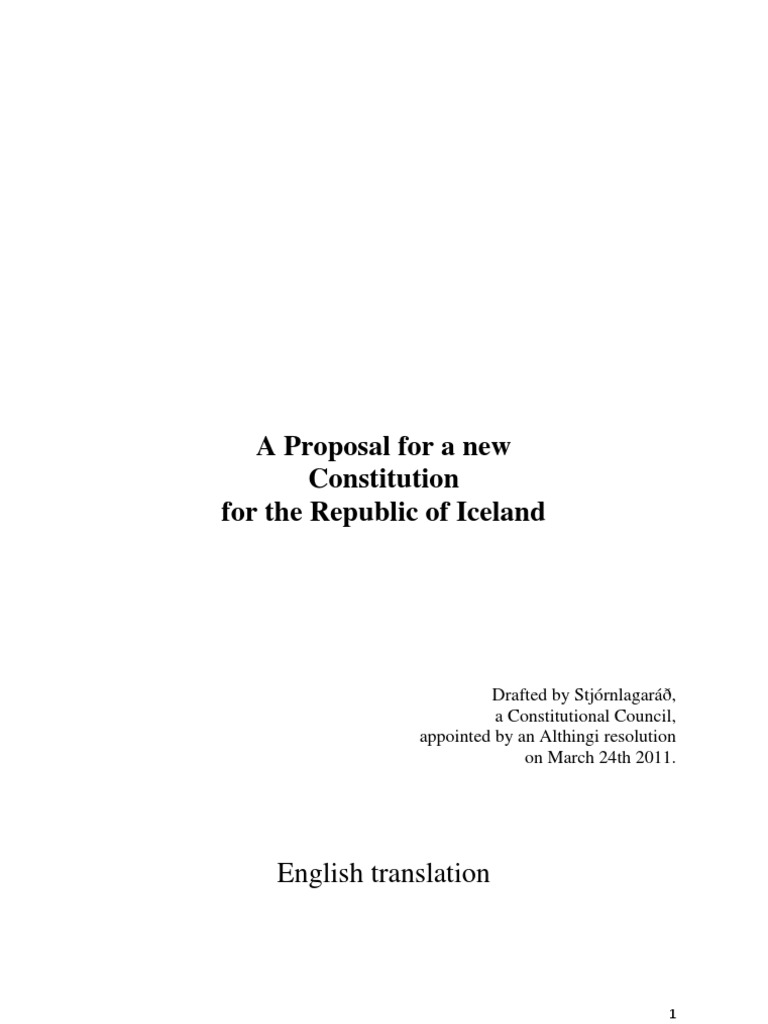 Iceland's New Constitutional Proposal | PDF