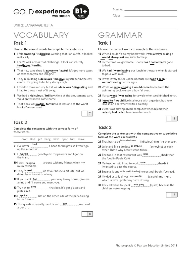 Unit 2 Test Answers | PDF