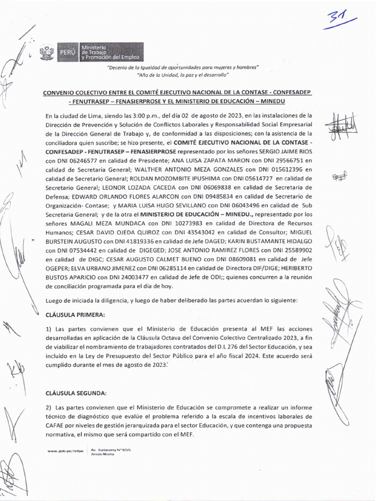 Convenio Colectivo y Segundo Rossp Sintase | PDF