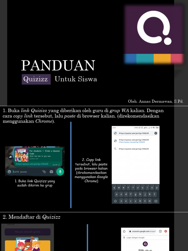 Tutorial Quizizz Siswa | PDF