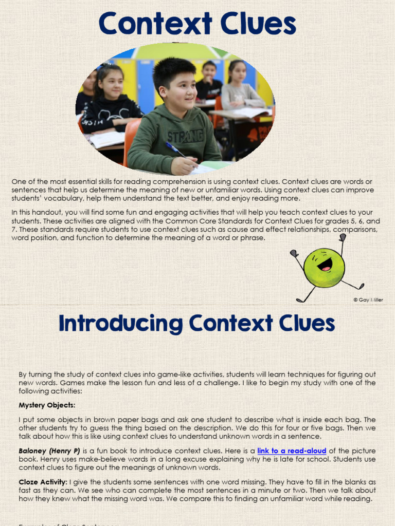 Handout For Context Clues | PDF