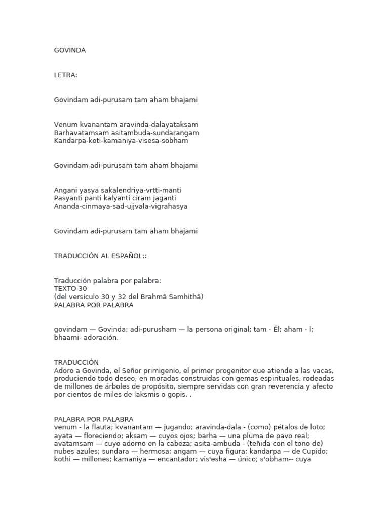 GOVINDA | PDF