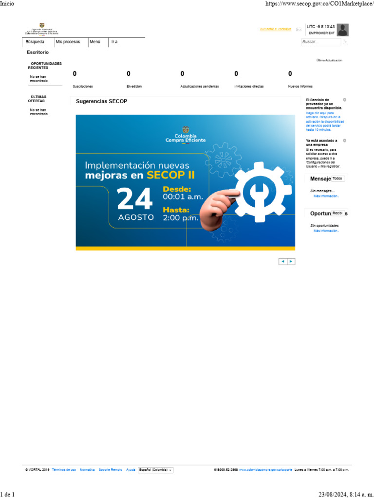 Pantallazo Secop Ii Empromer | PDF | Software | ciberespacio