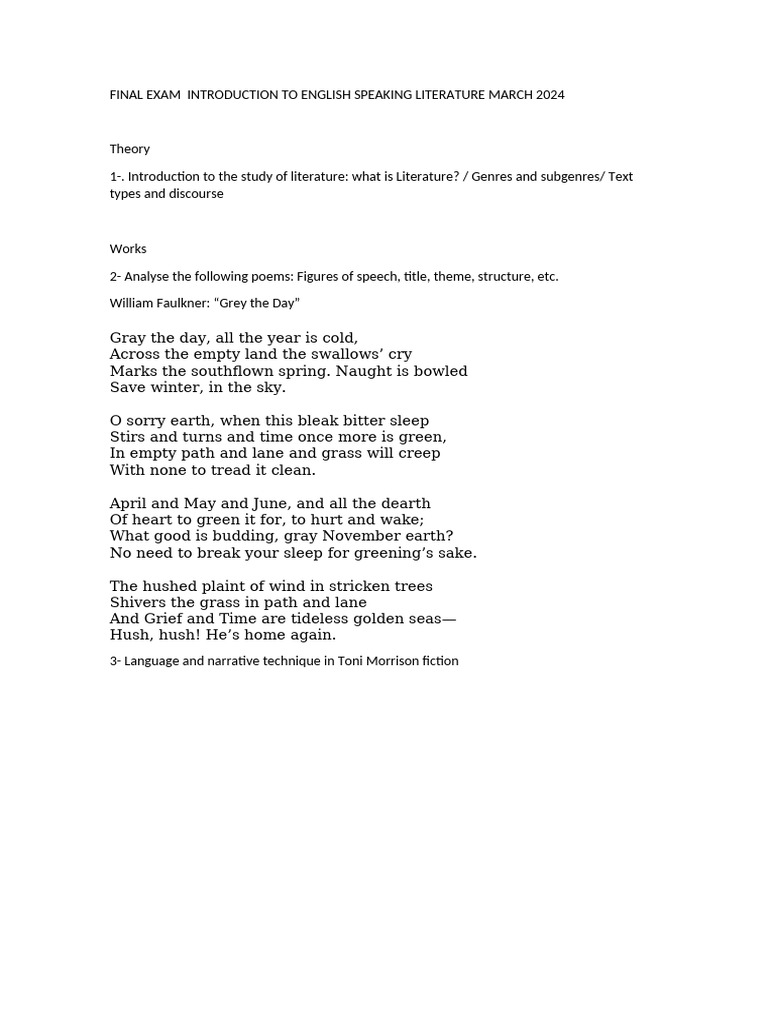 English Literature Exam Guide 2024 | PDF | Art