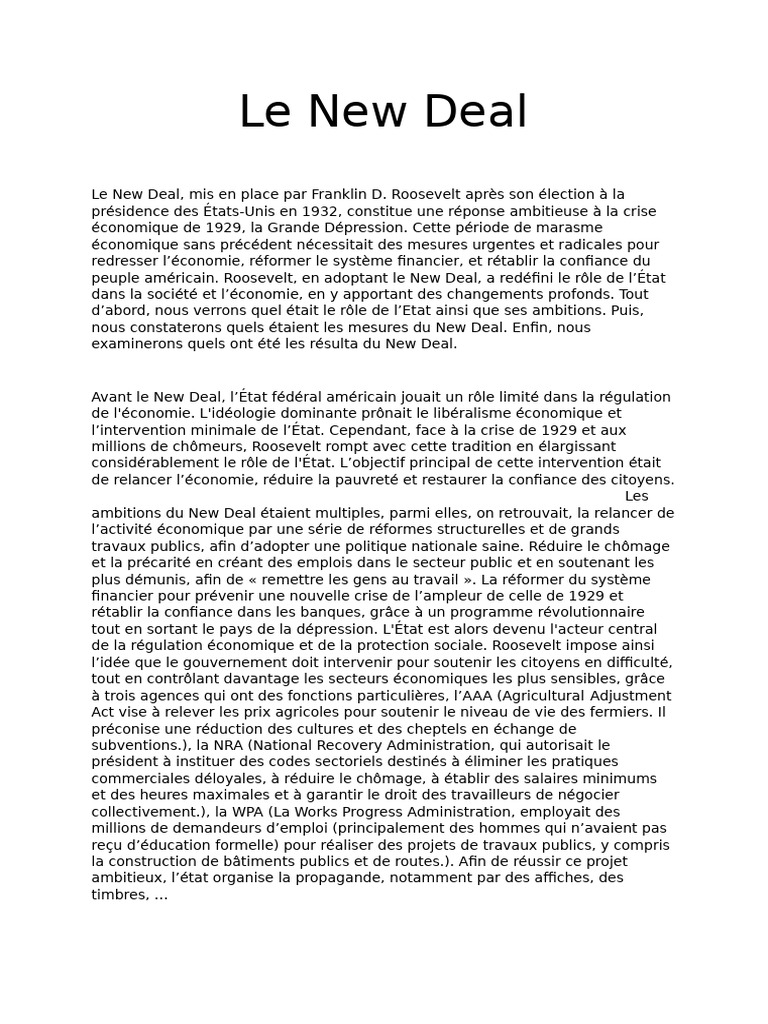 Le New Deal | PDF