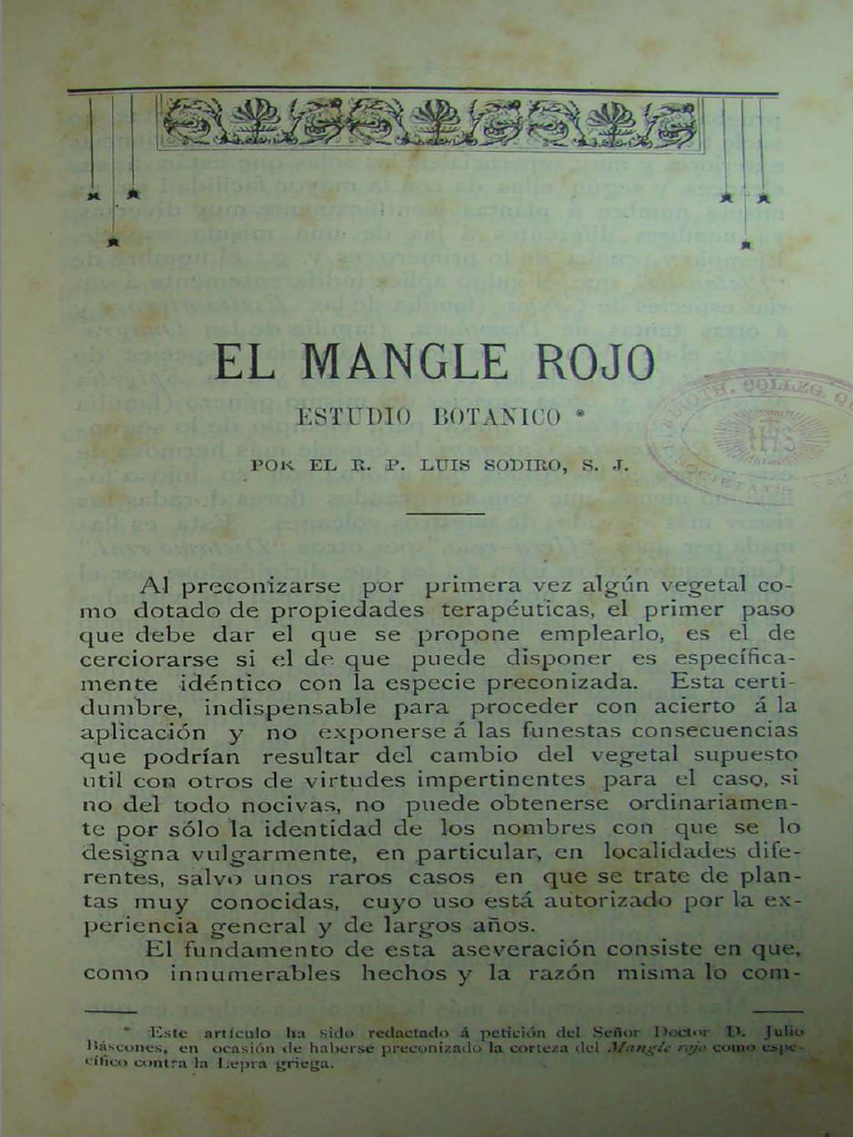 Botánica y Uso Terapéutico del Mangle | PDF | Linguistic Typology | Linguistic Morphology