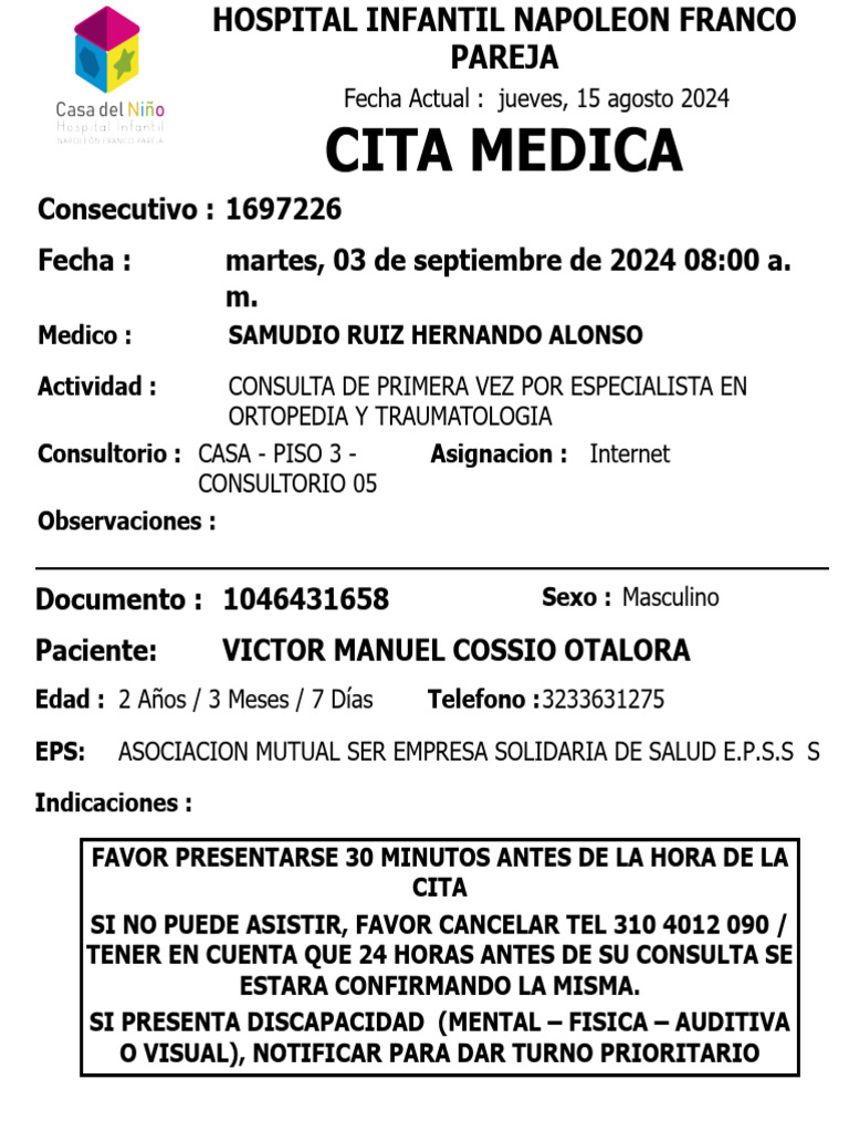 Victor Manuel Cossio Otalora | PDF