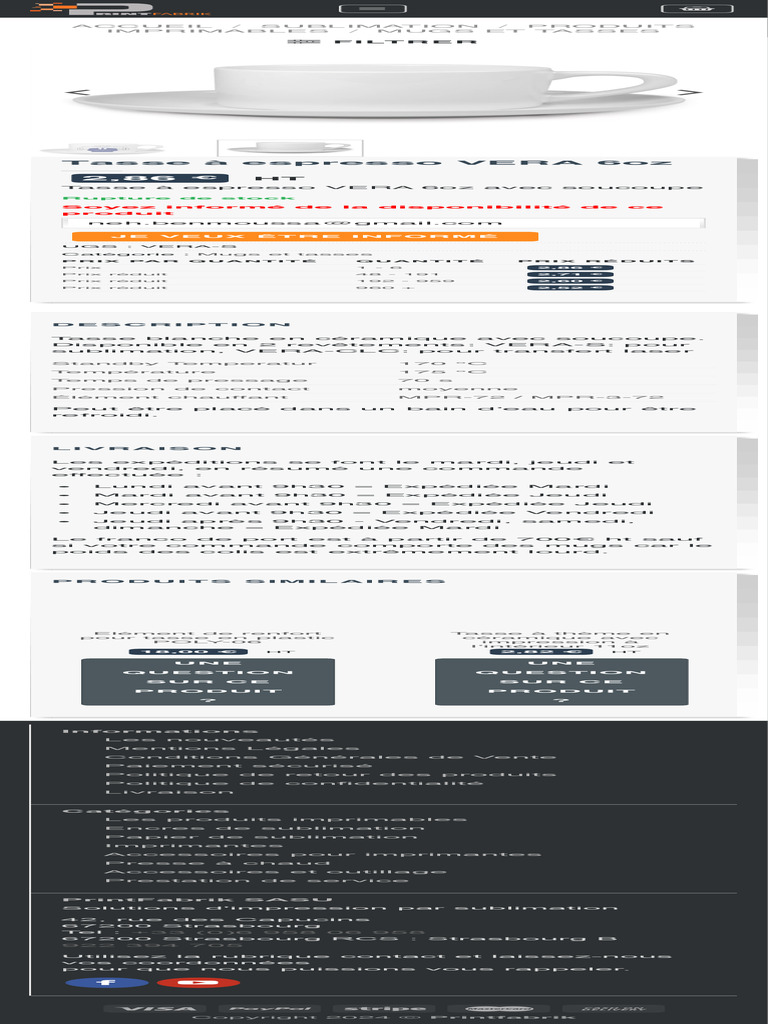 Tasse à espresso VERA 6oz - PrintFabrik Matériel et Articles pour la sublimation | PDF