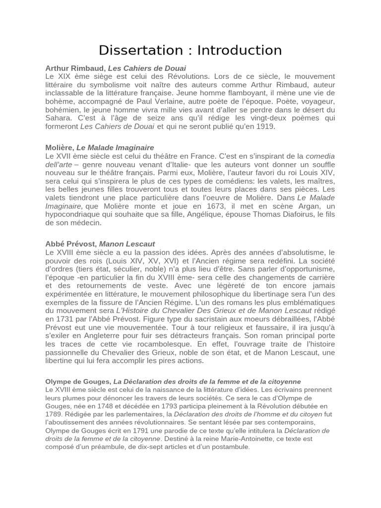 Dossier Dissertation Bac | PDF