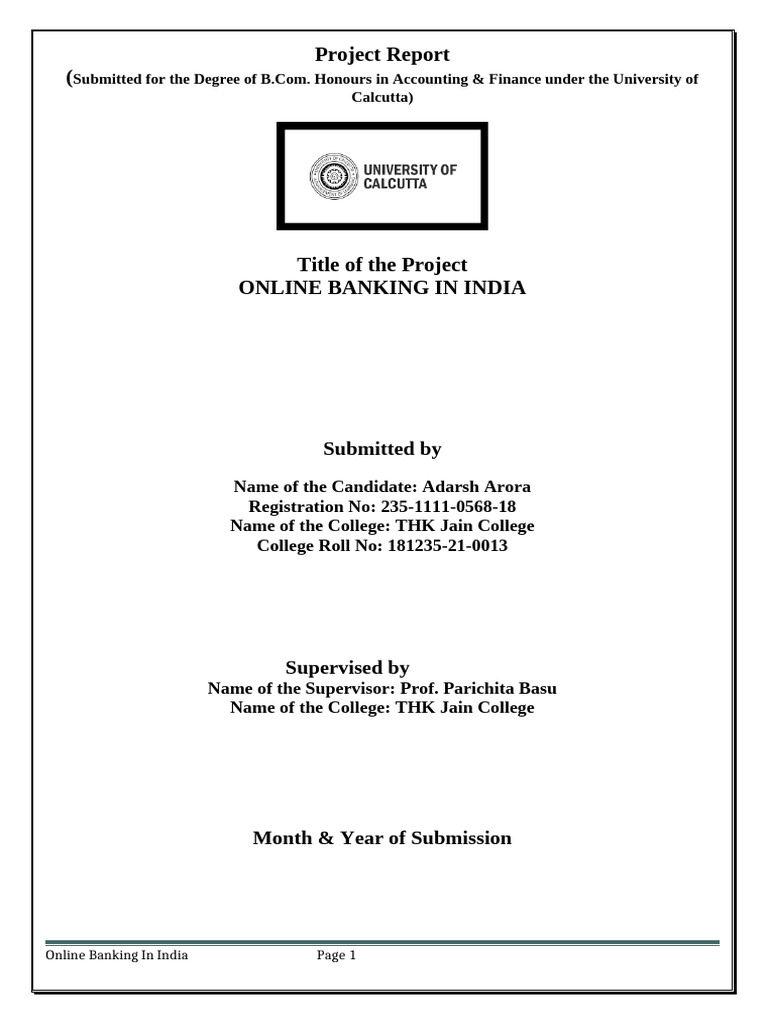 Project Report Online Banking-1 | PDF