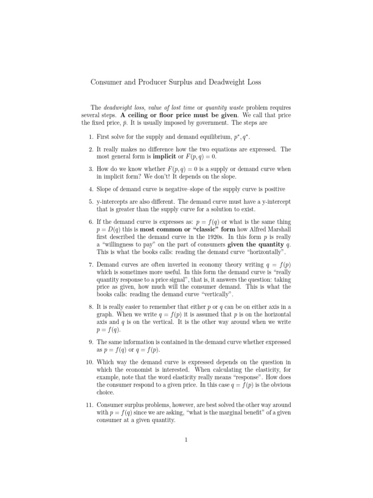 CYU Consumer Surplus-DWL | PDF