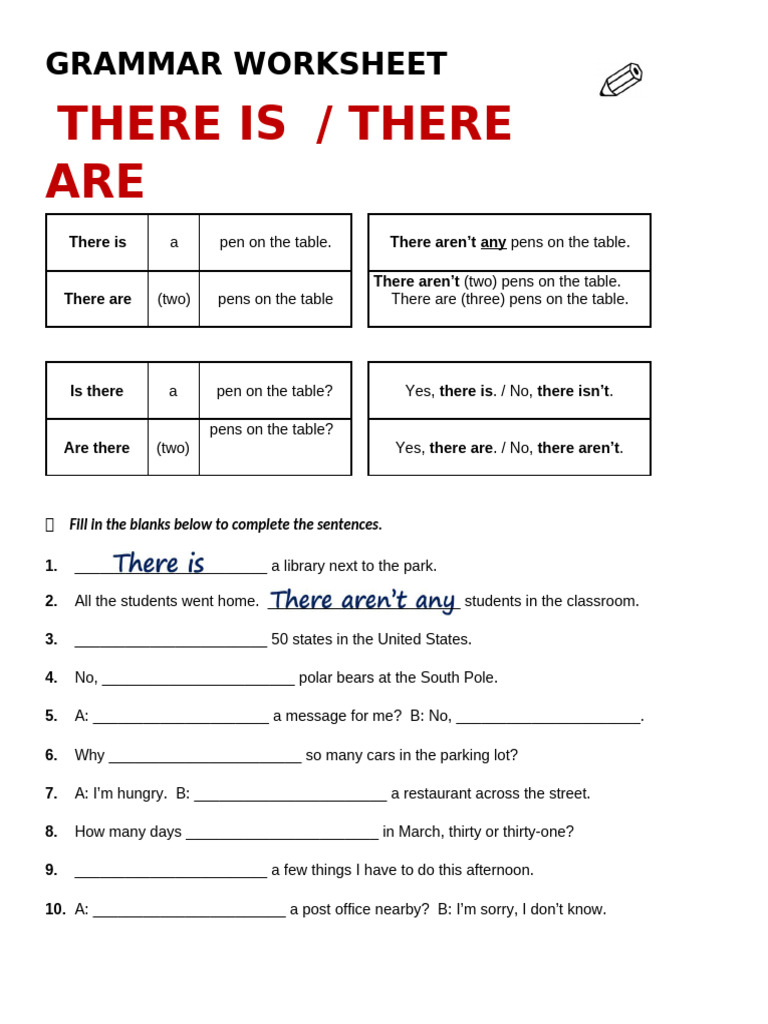 Quiz (There Is - There Are) | PDF