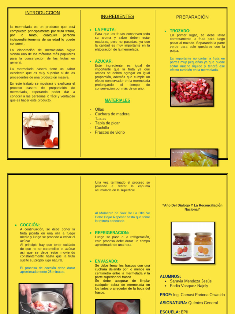 Tríptico Quimica Mermelada | PDF