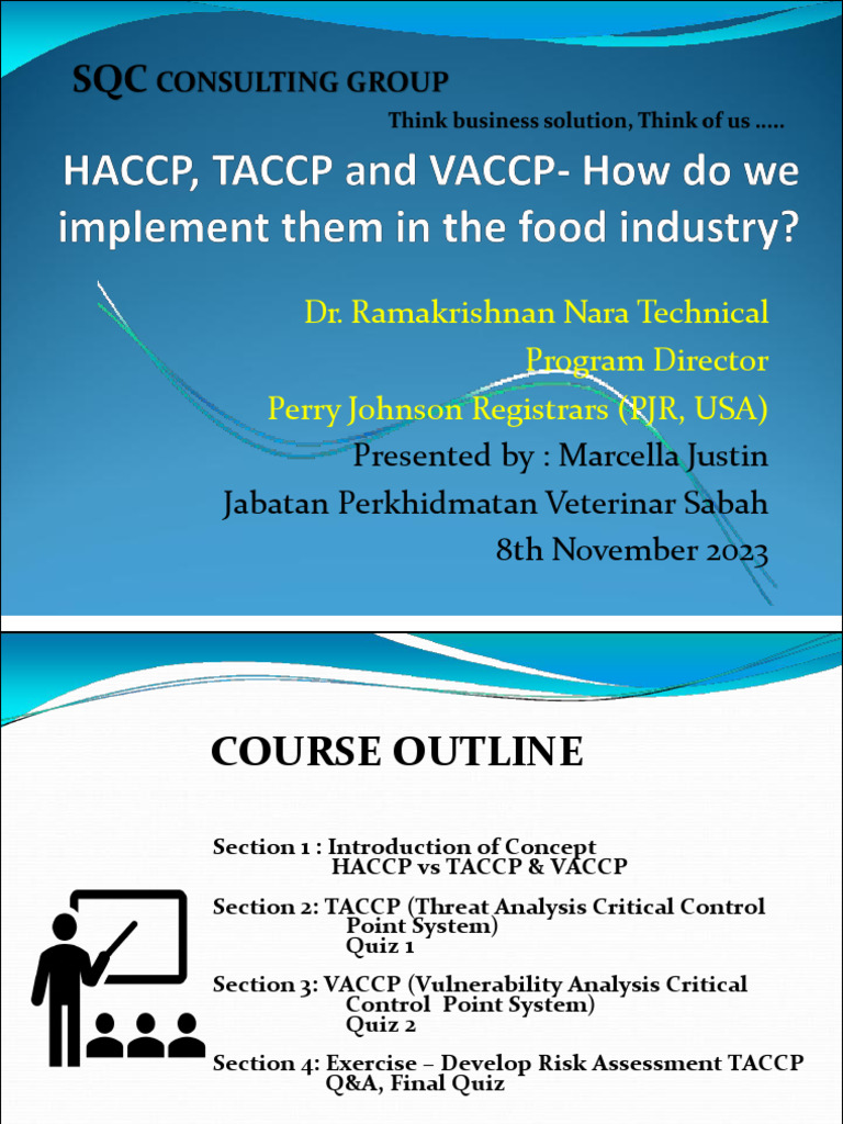 VACCP-TACCP - Training Slide - 2023 (1) - 1 | PDF