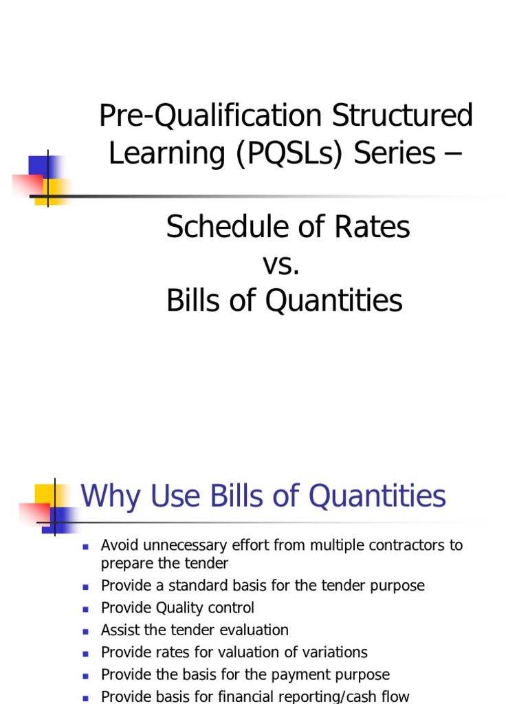 Understanding Schedules of Rates in Contracts | PDF | Specification ...