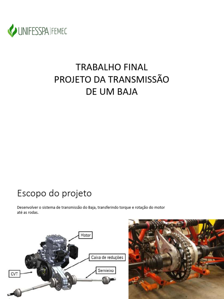 Projeto Transmissão Baja | PDF
