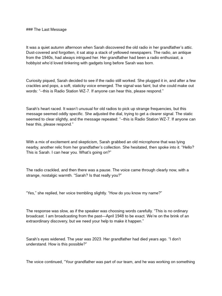 The Last Message | PDF