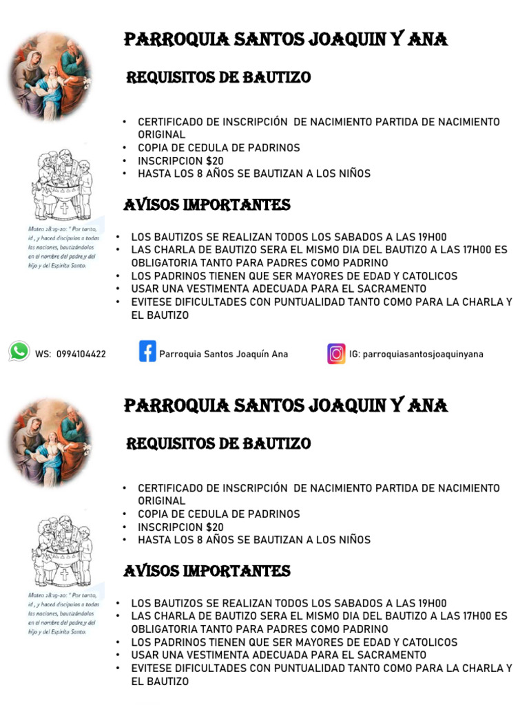 Requisitos de Bautizos | PDF