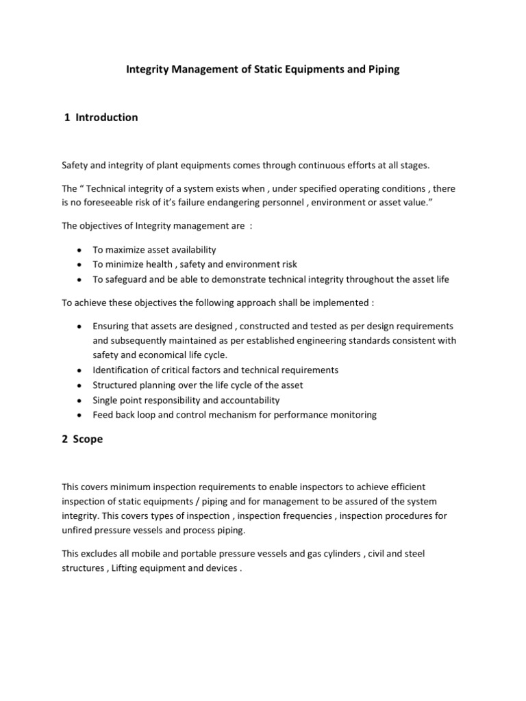 Integrity Management | PDF | Safety | Life Cycle Assessment
