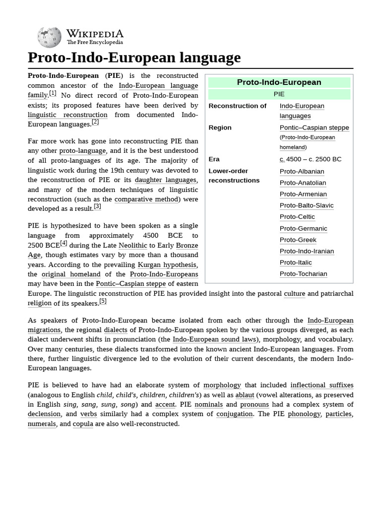 Proto Indo European - Language | PDF