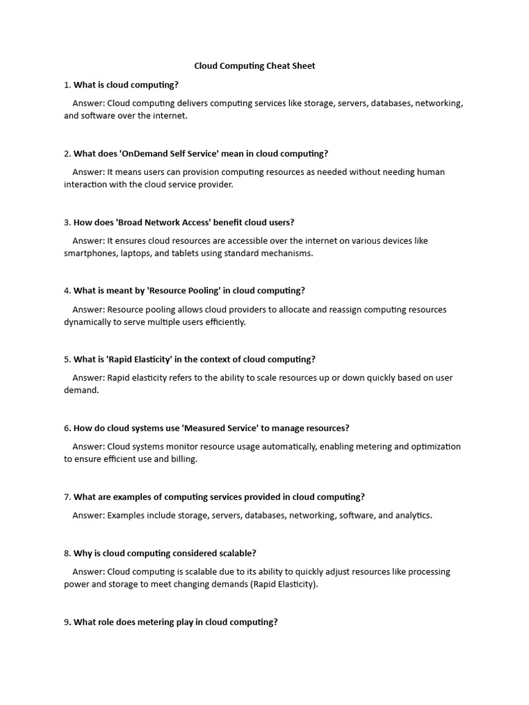 Cloud Cheat Sheet | PDF Cloud Cheat Sheet | PDF
