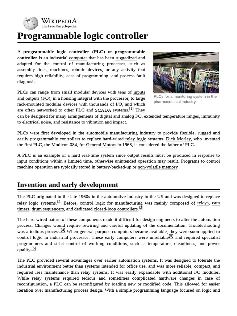 Programmable Logic Controller | PDF