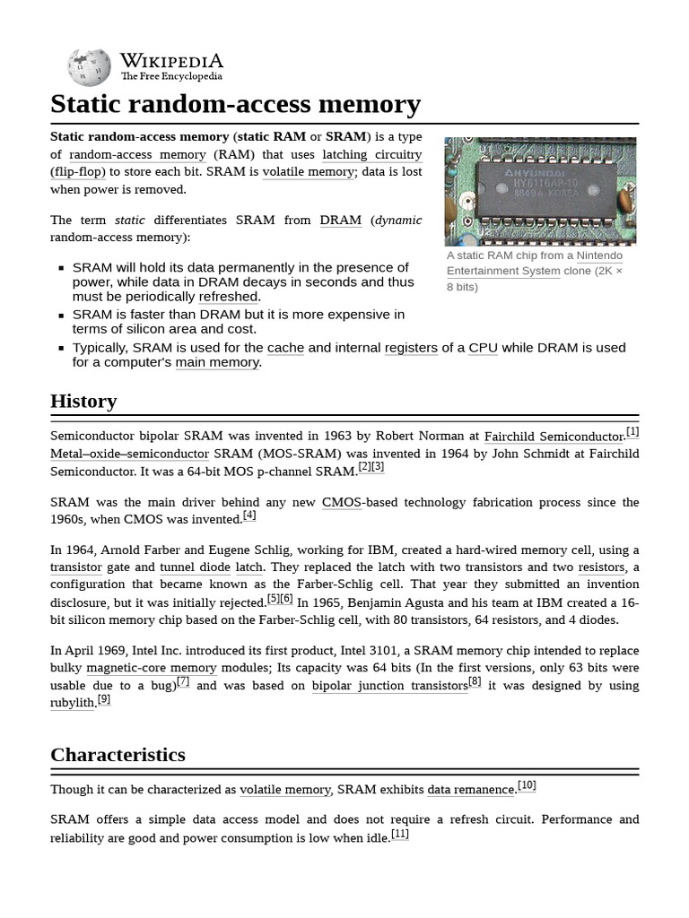 Static Random-Access Memory | PDF