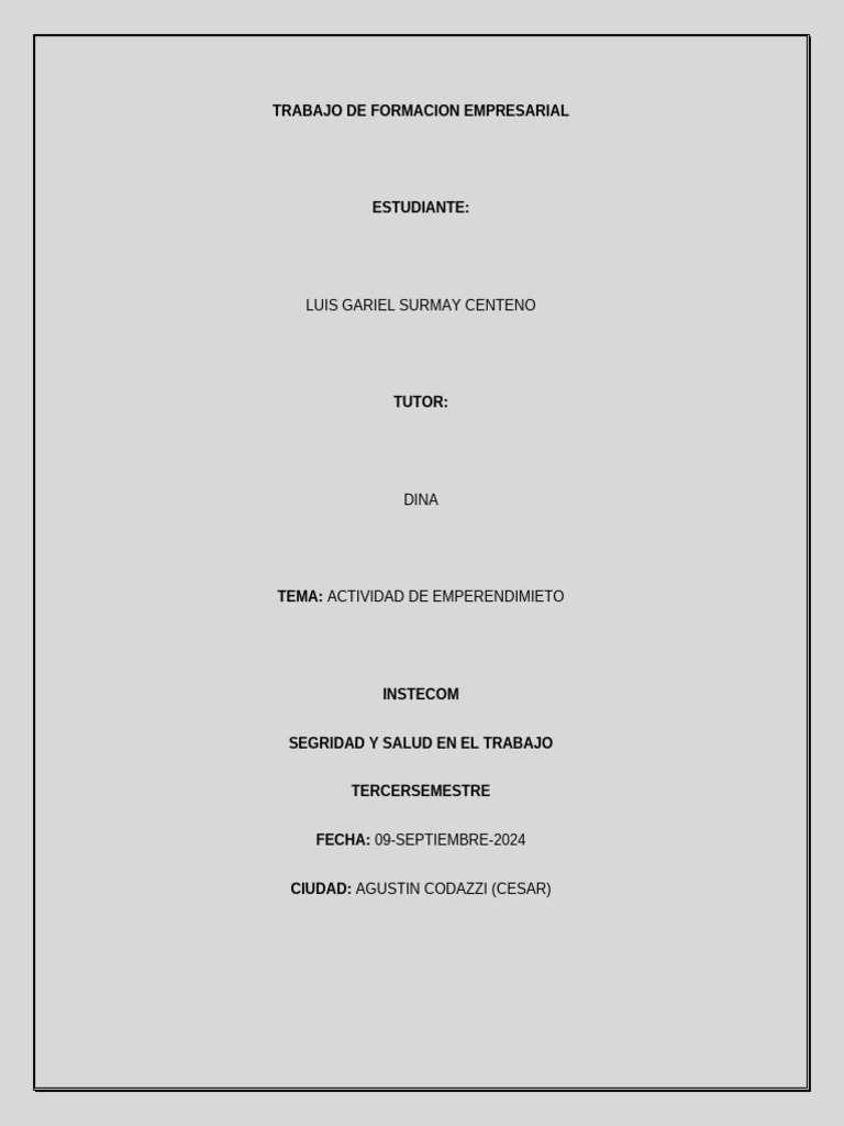 Hoja de Presentacion Word para Trabajos o Informes | PDF