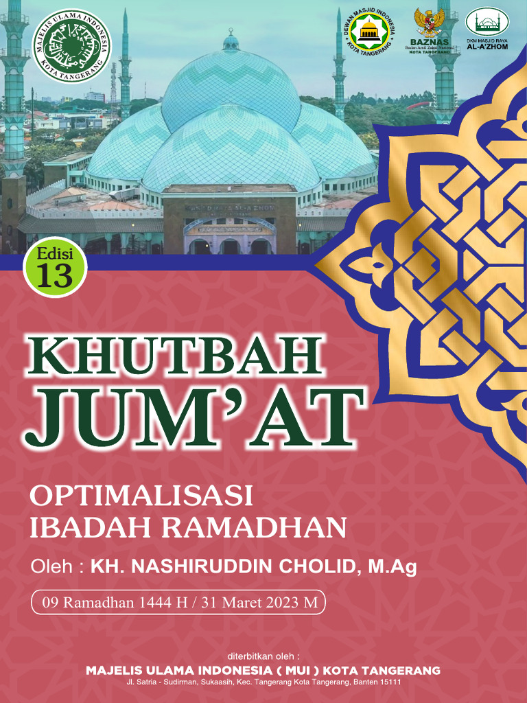 buku khutbah jumat edisi 13 # 31 Maret 2023 | PDF buku khutbah jumat edisi 13 # 31 Maret 2023 | PDF