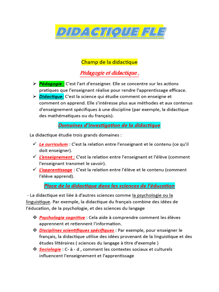 Didactique Fle 1 Pdf