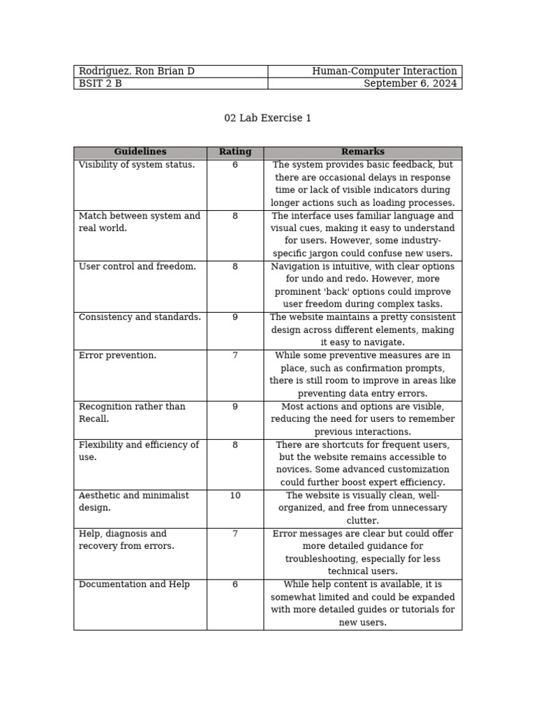 02 Lab Exercise 1 | PDF
