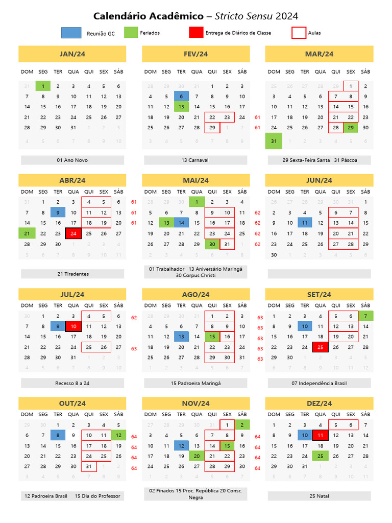 Calend Rio Acad Mico 2024 | PDF