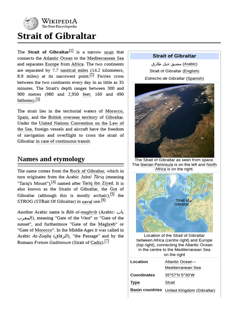 Strait of Gibraltar | PDF
