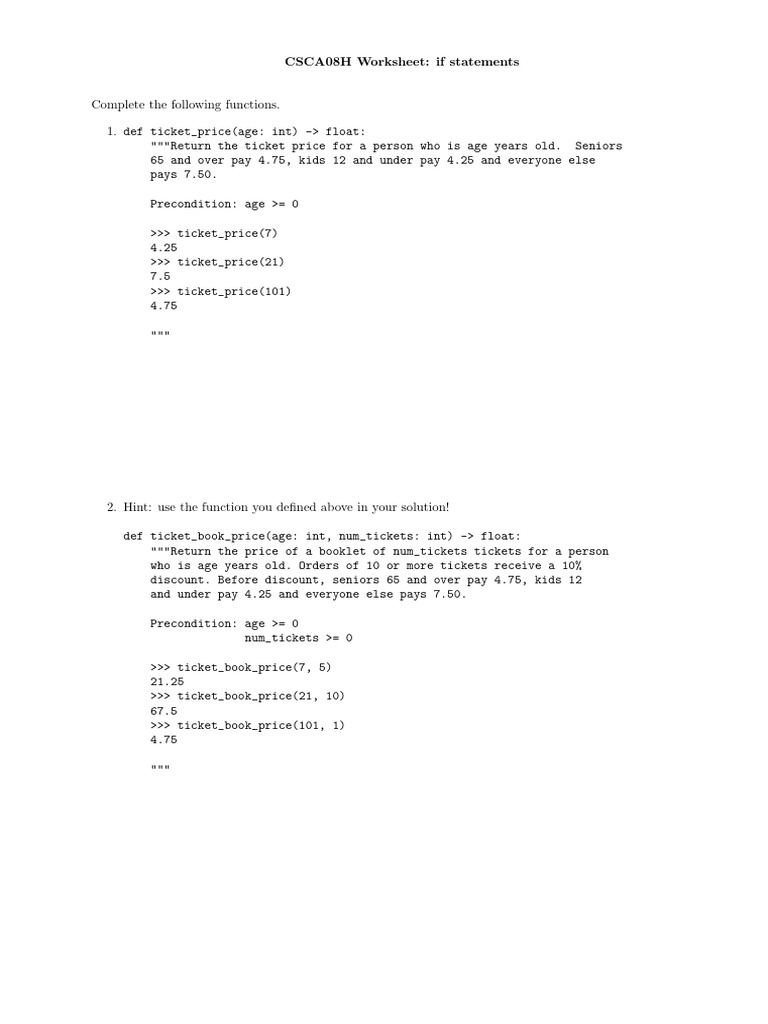 1 If Worksheet | PDF